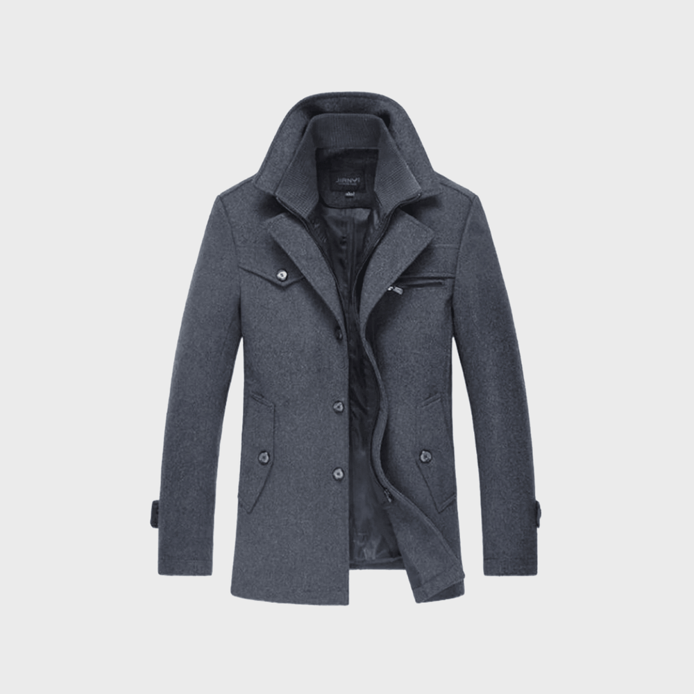 Aaron - Manteau Classique En Laine Type Peacoat